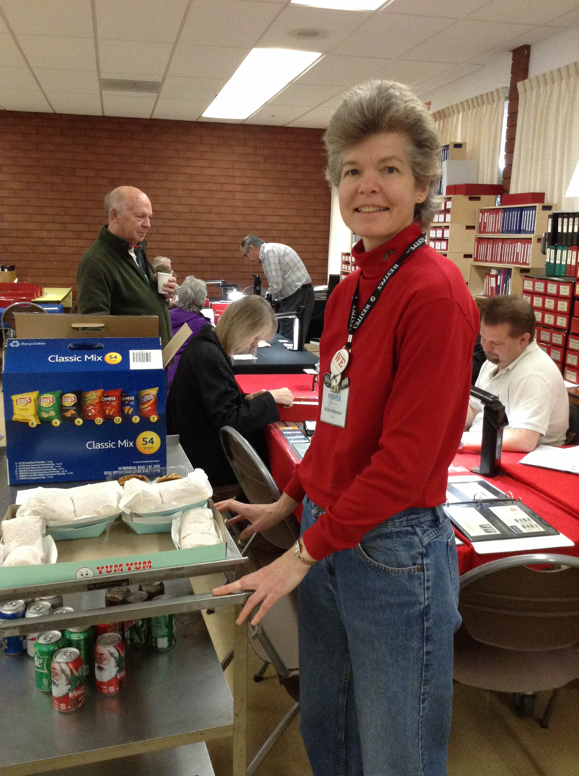 Kristin Patterson Delivering Dealer Lunches | PENPEX & Sequoia Stamp Club